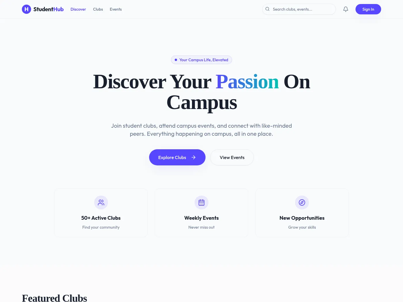 Student Clubs Hub