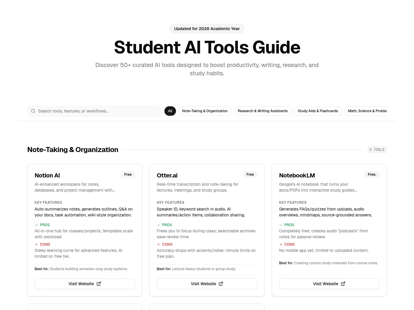 Student AI Tools Guide