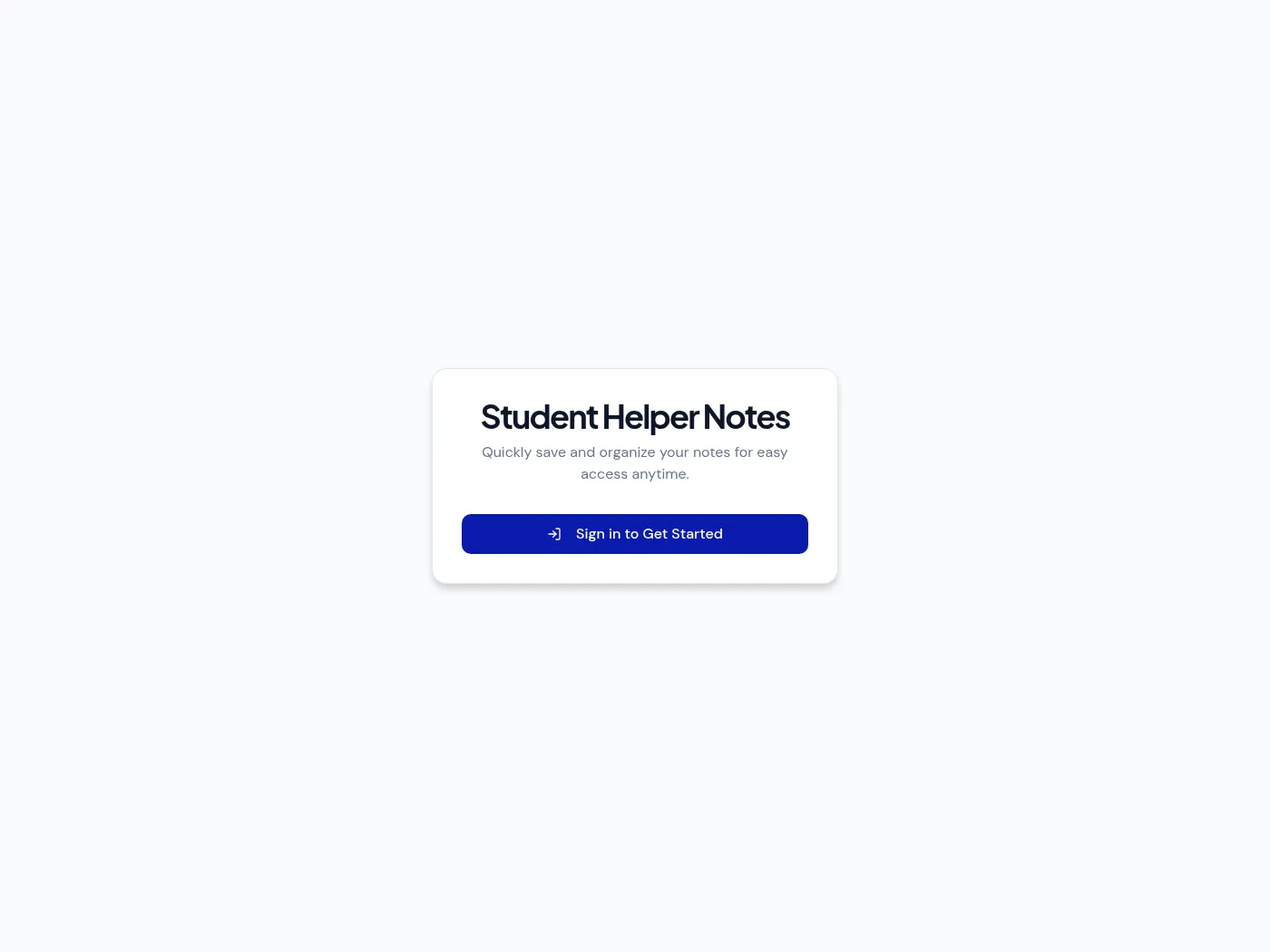 Student Helper Notes