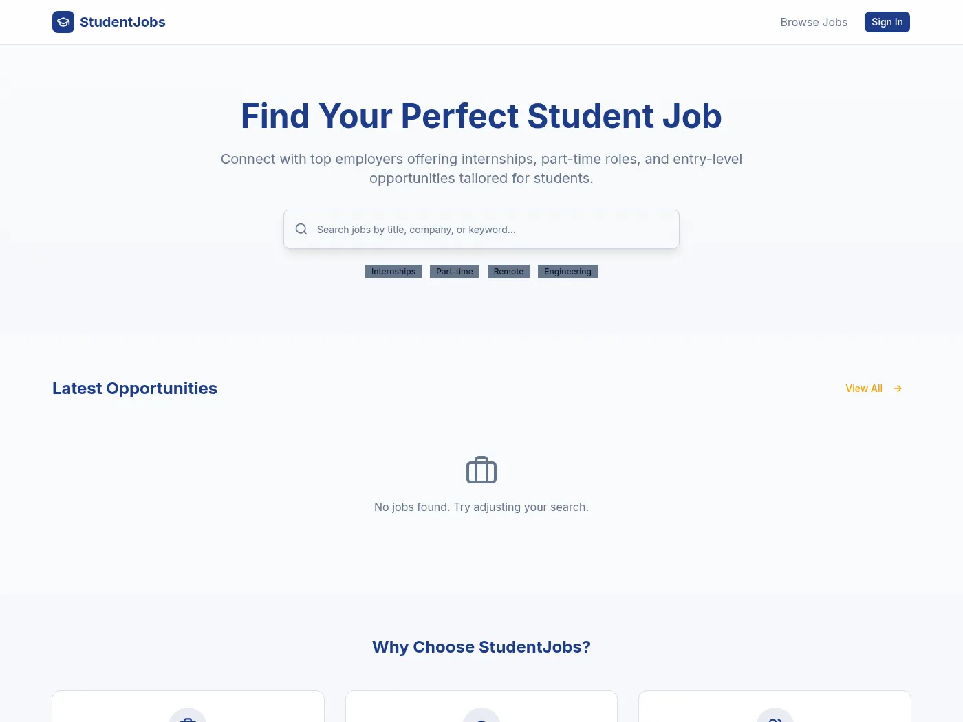 Student Jobs Portal
