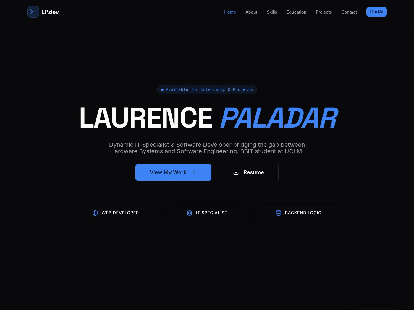 Student Portfolio Page