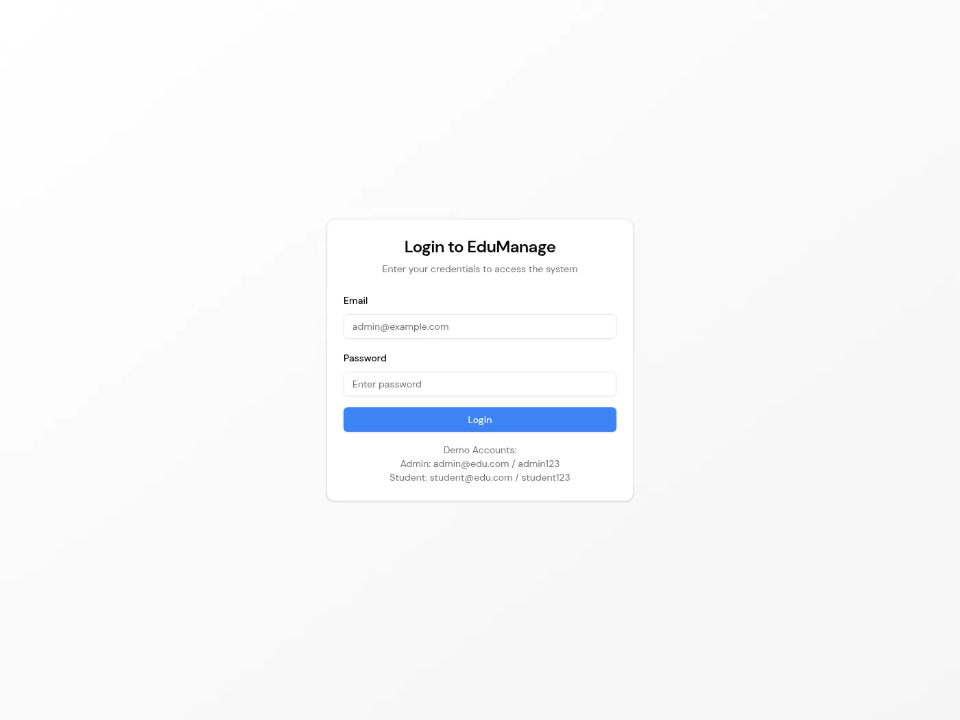 EduManage Portal