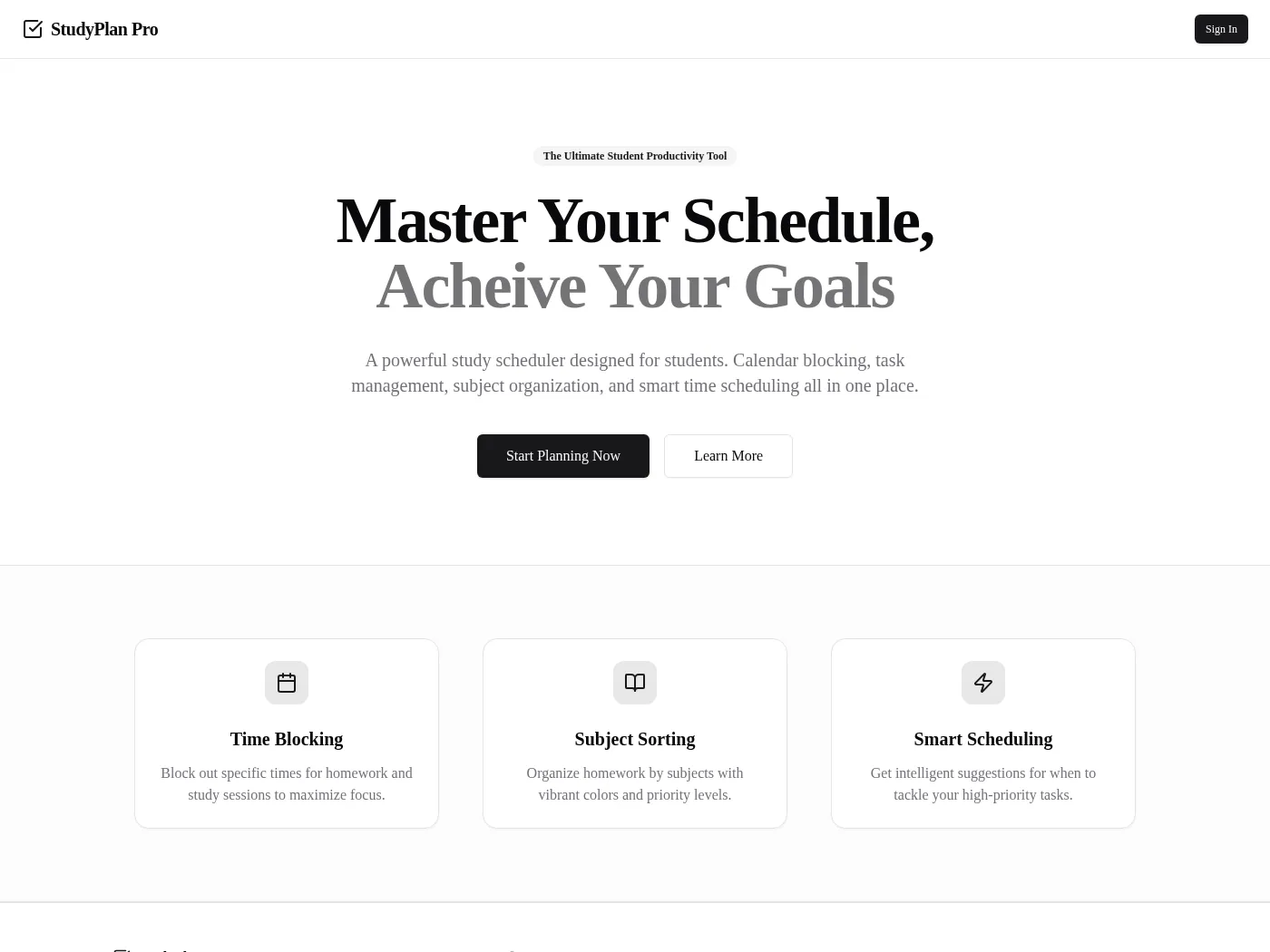 Study Scheduler Pro