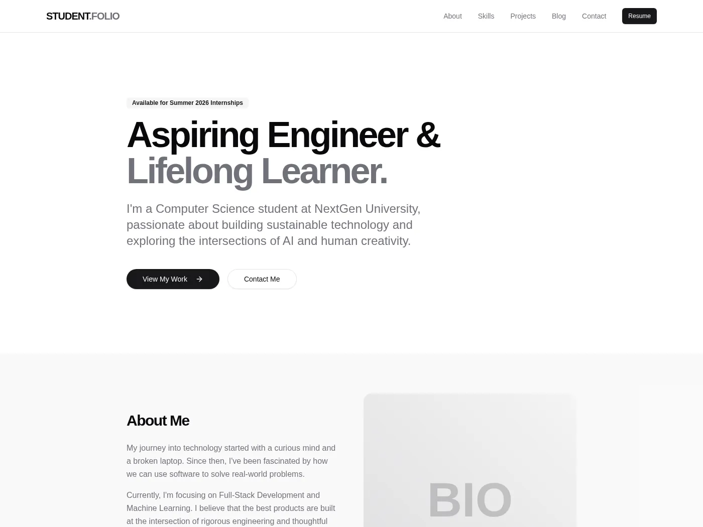 NextGen Student Portfolio