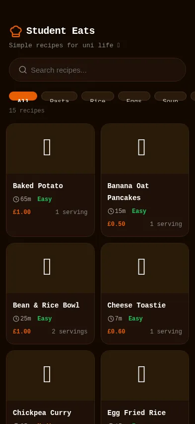 Student Recipe Helper