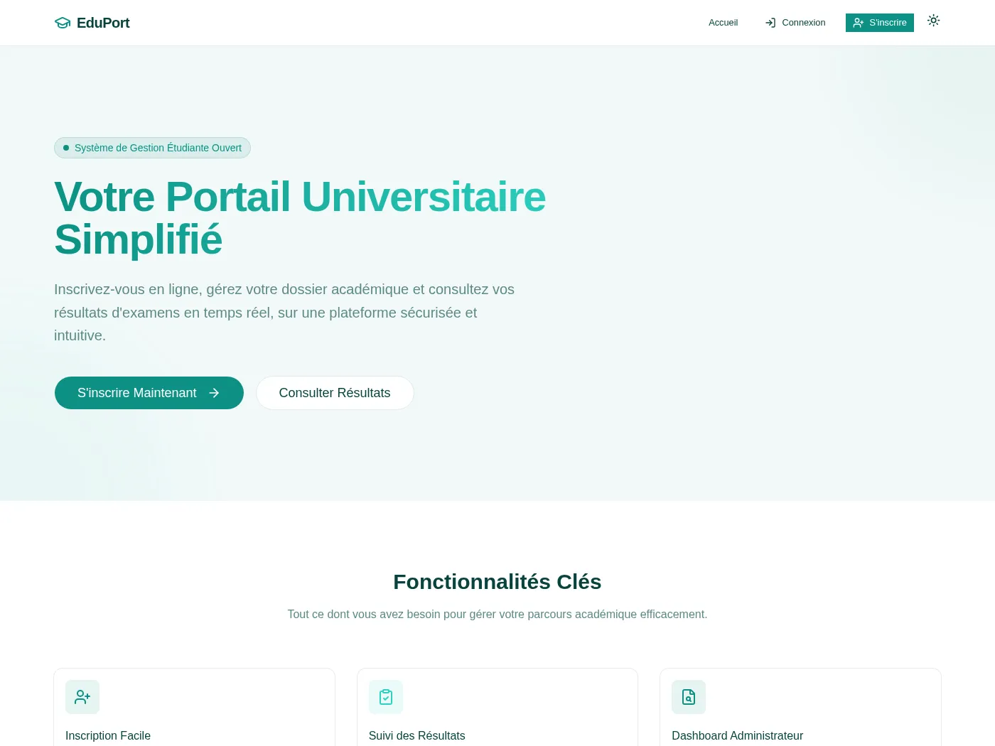 Inscription & ExamHub