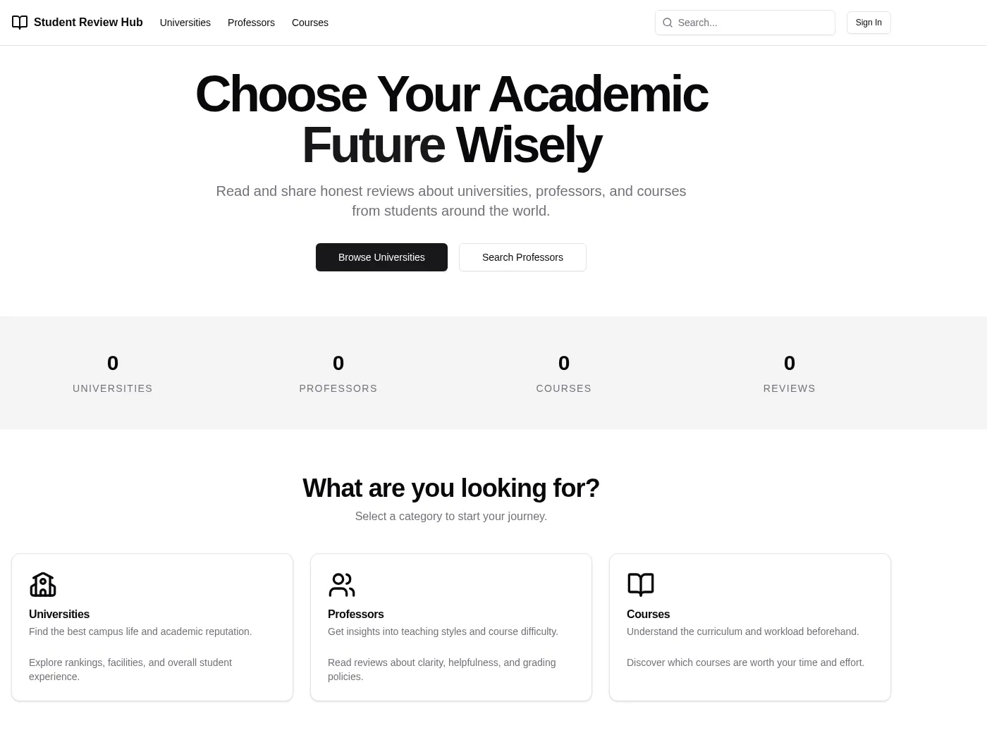 Student Review Hub