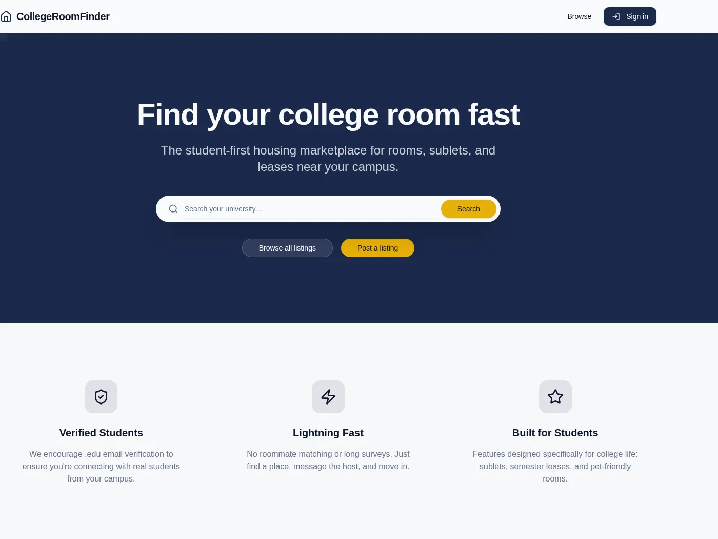 CollegeRoomFinder