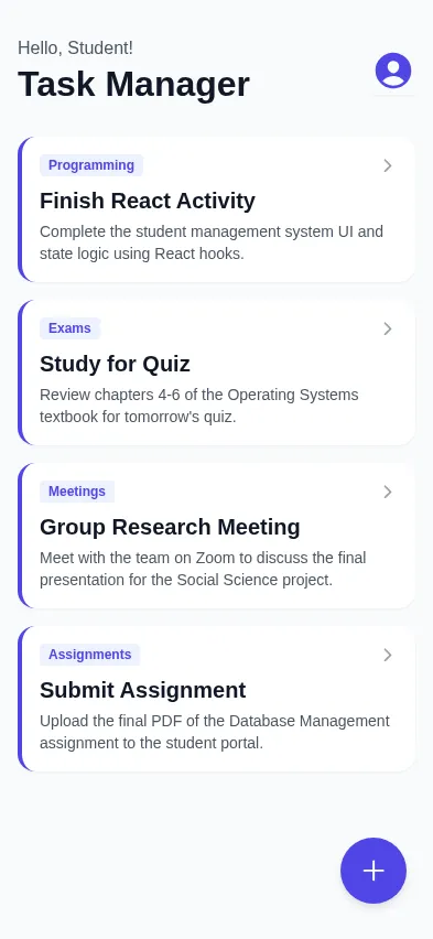Student Task Manager