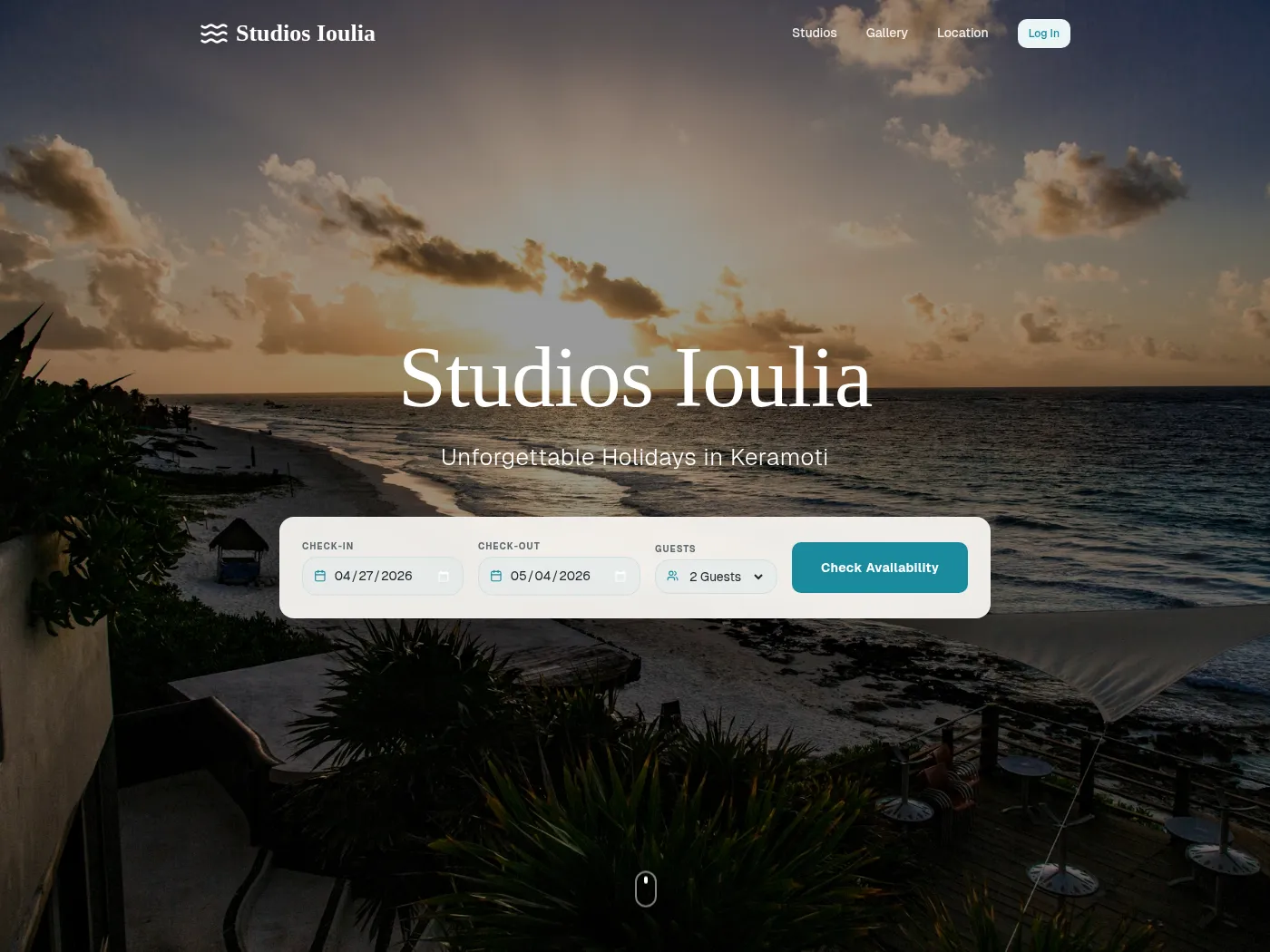 Modern Studio Booking Site