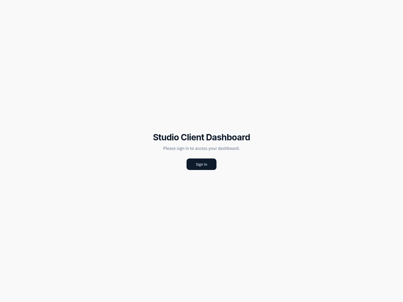 Studio Client Dashboard