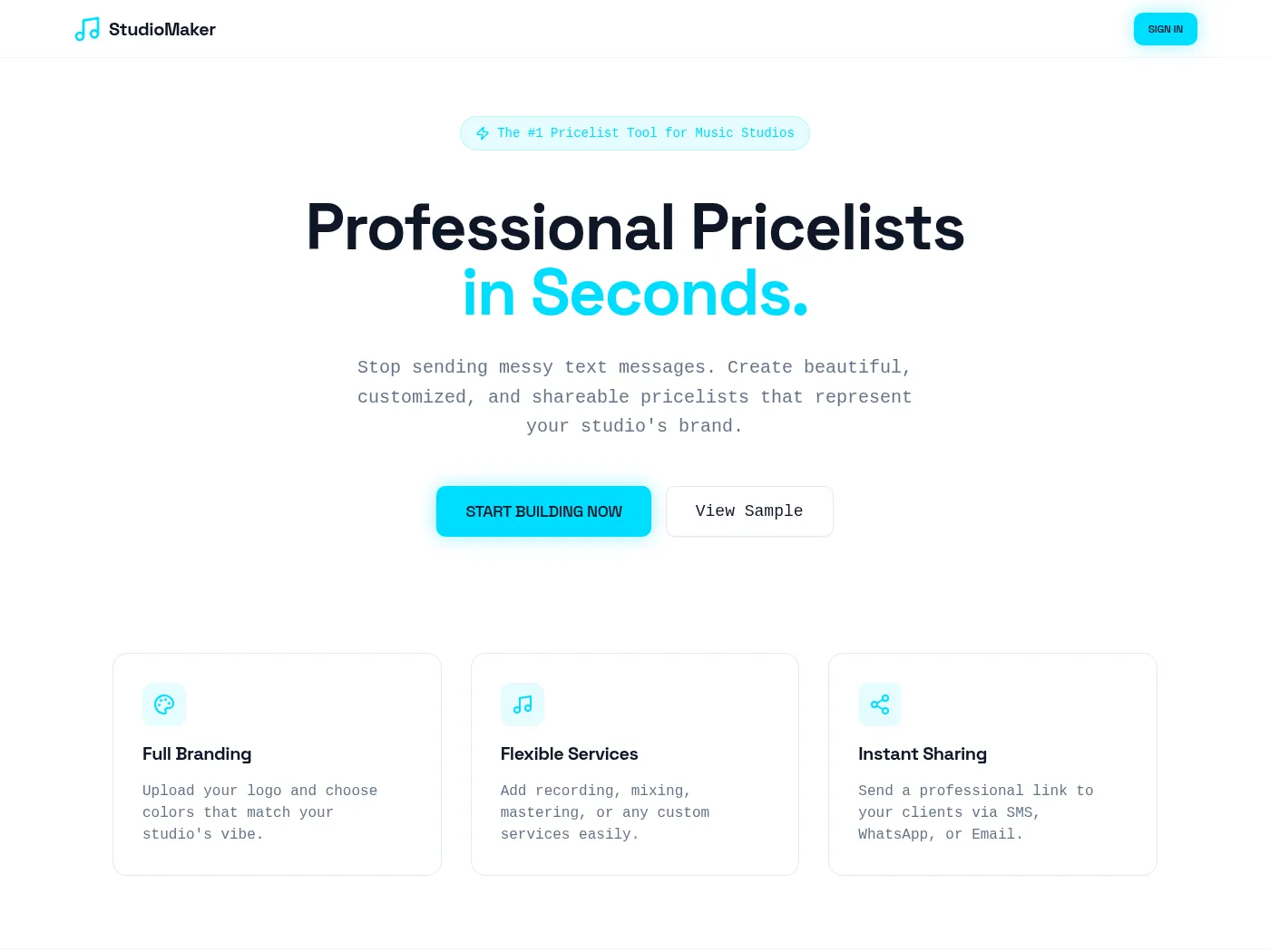Studio Pricelist Maker