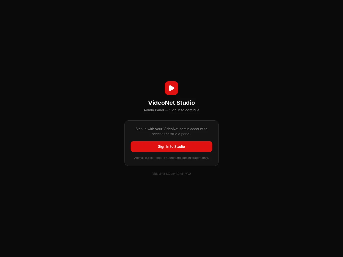 VideoNet Studio Admin