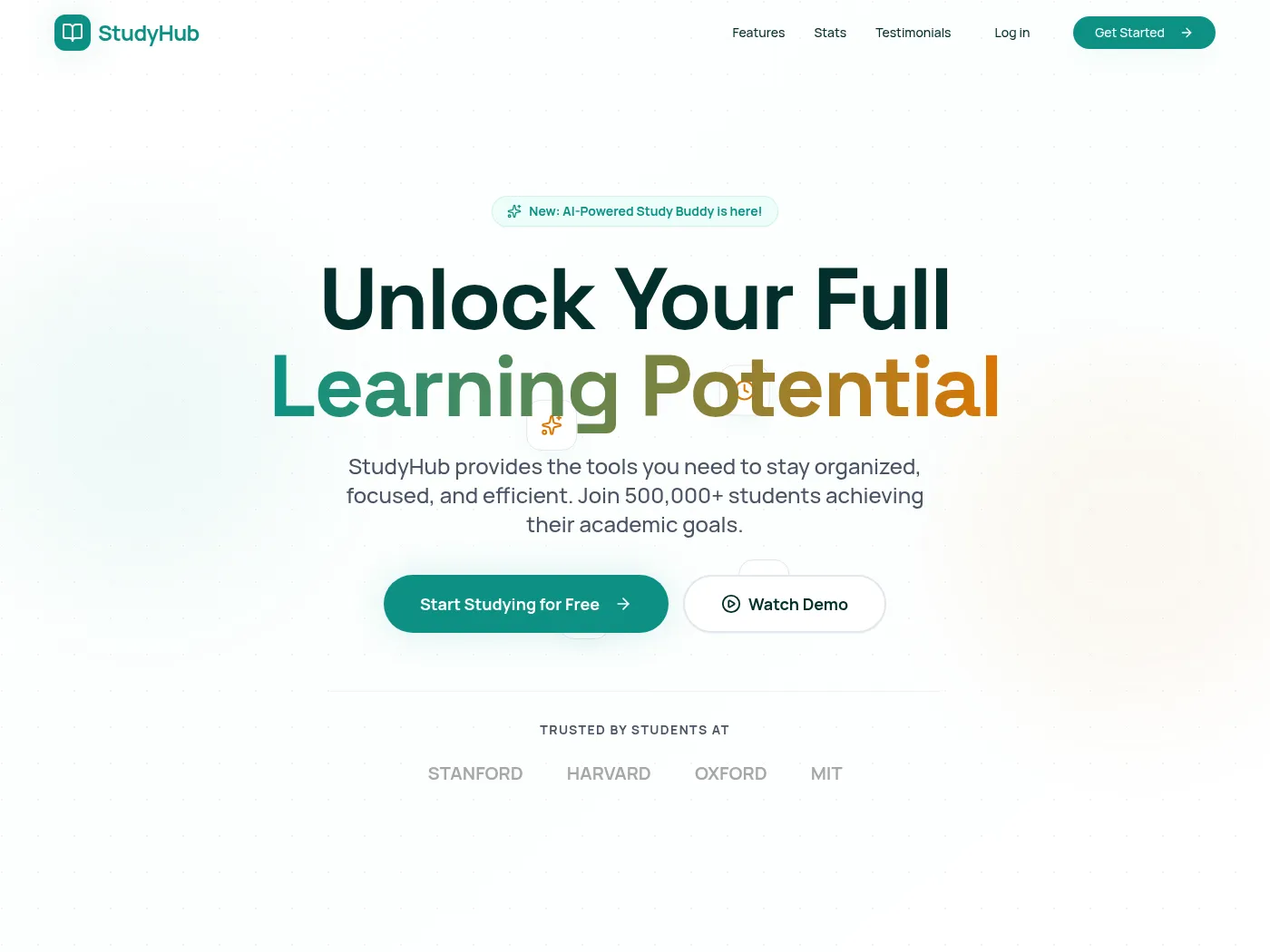 StudyHub Landing Page