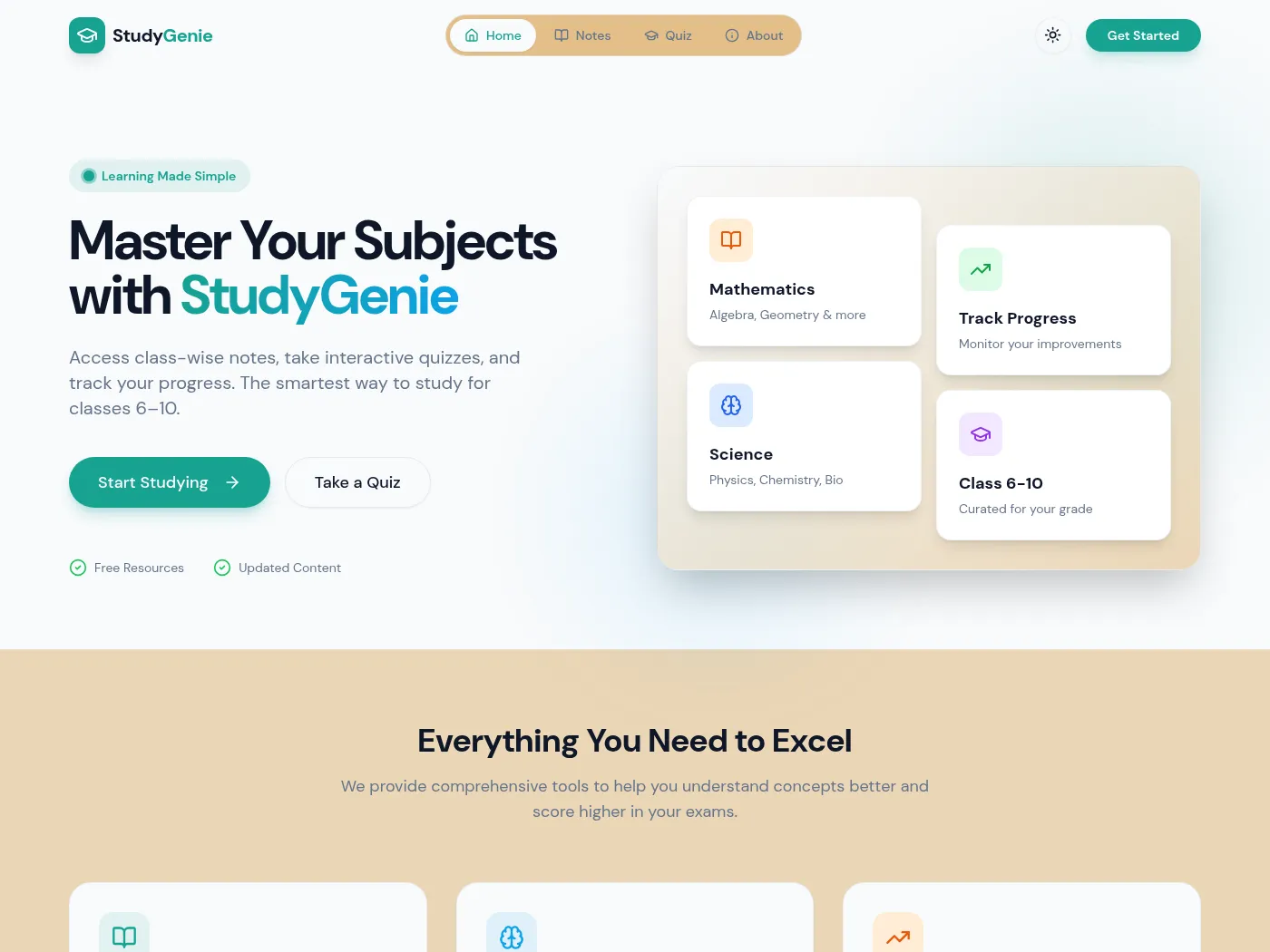 StudyGenie Web Portal