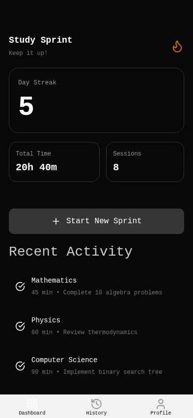 Study Sprint Tracker