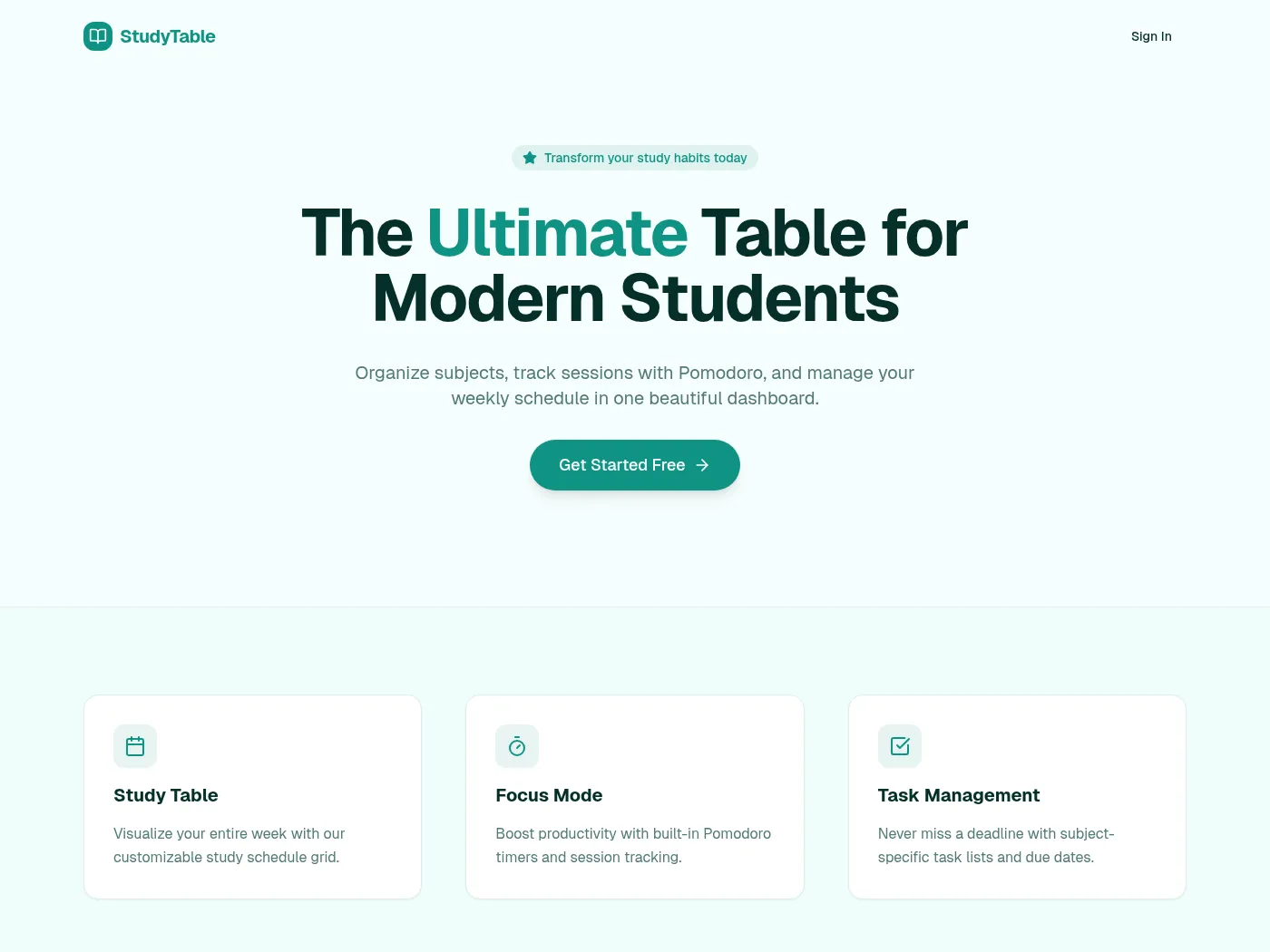 Study Table App