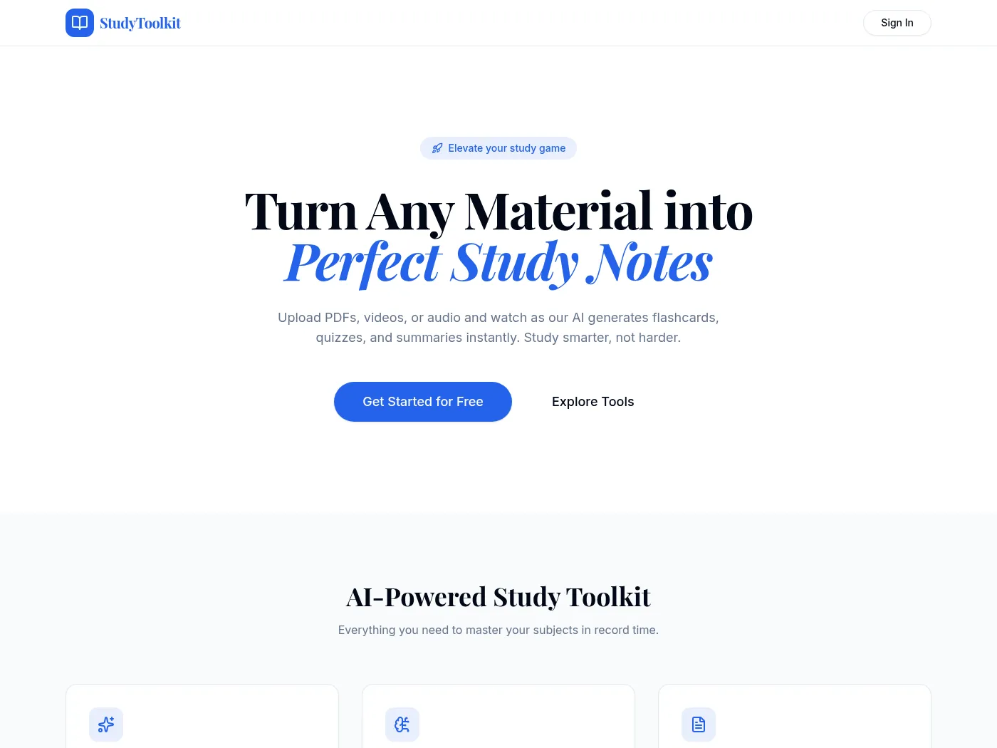 Study Toolkit Hub
