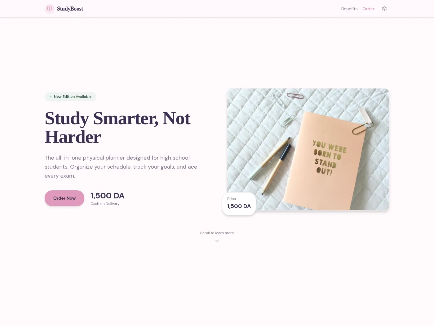StudyBoost Landing Page