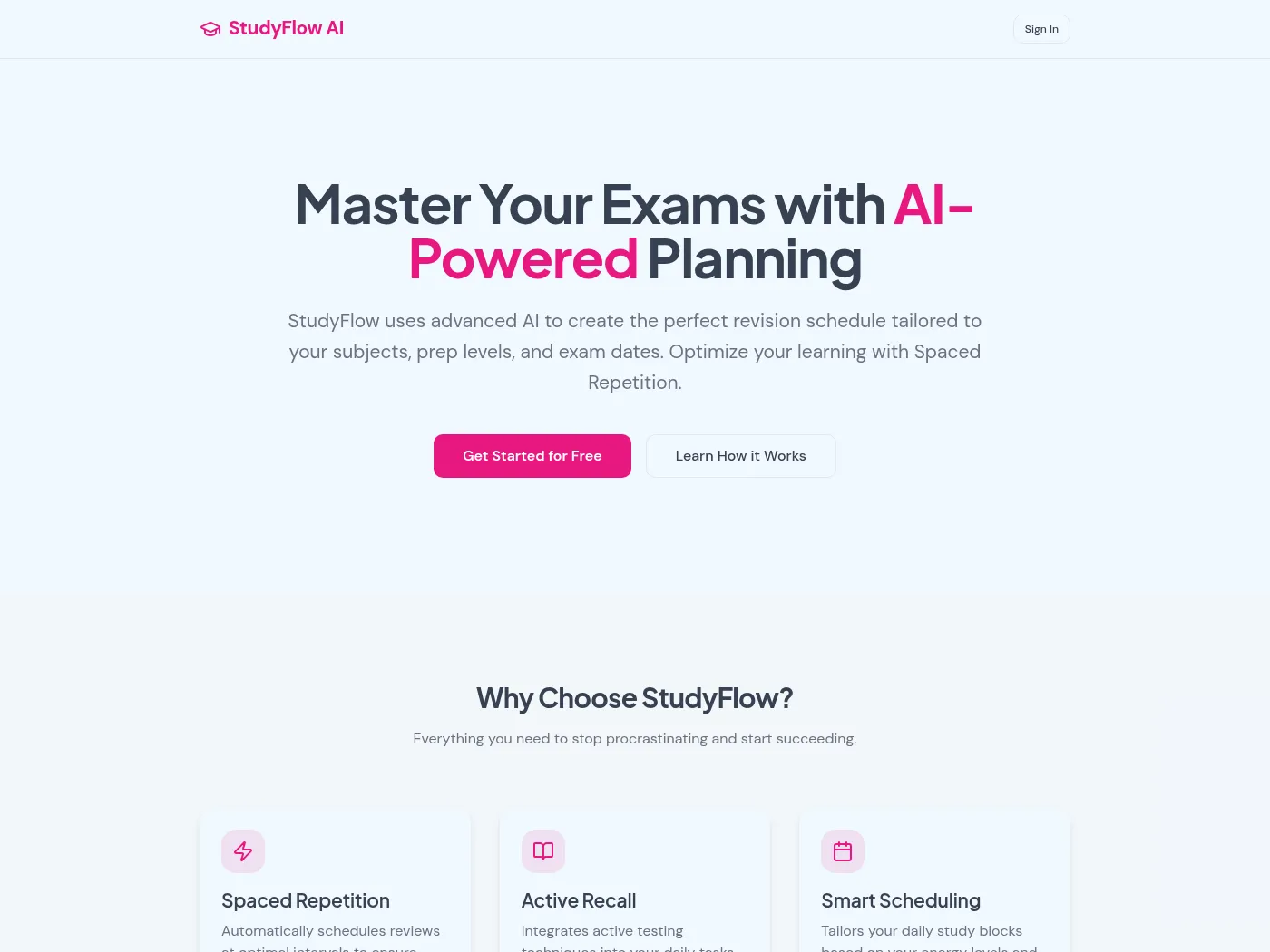 StudyFlow AI Planner