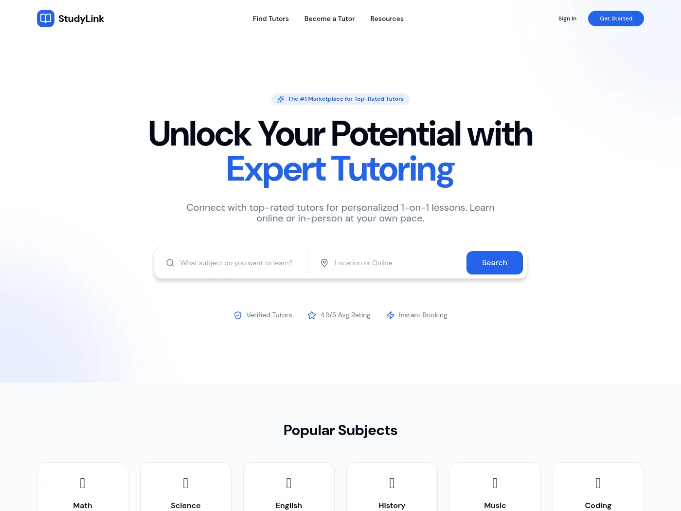StudyLink Tutoring Marketplace