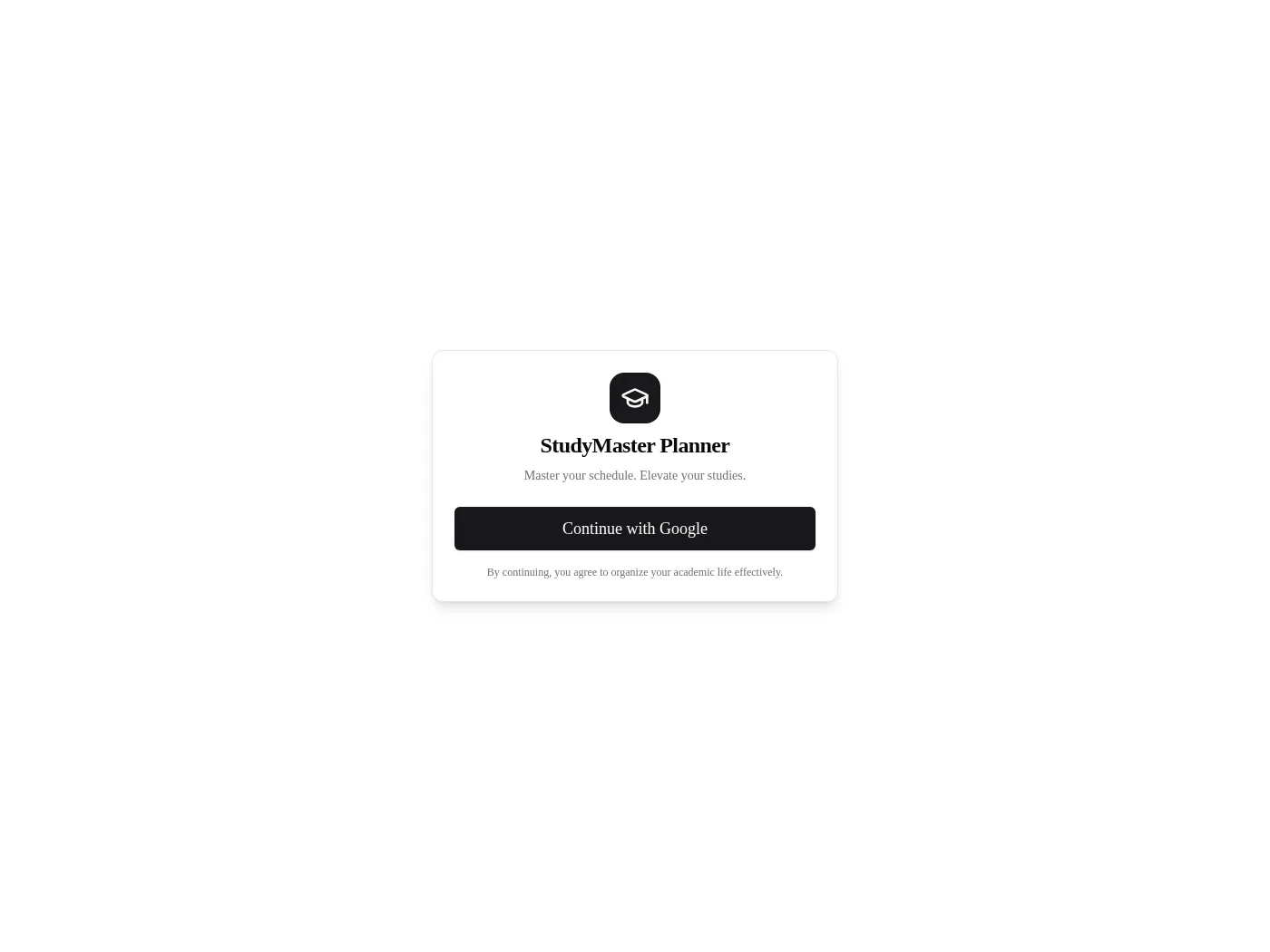 StudyMaster Planner