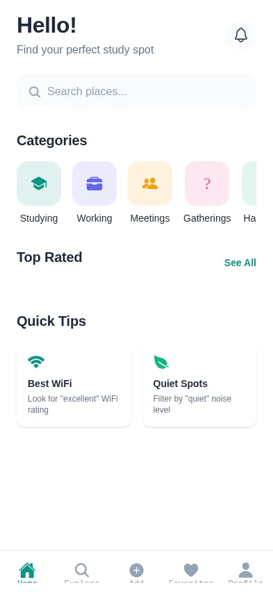 StudySpot Finder