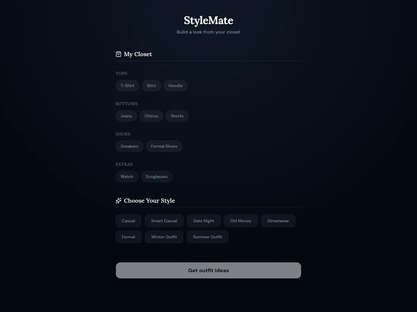 StyleMate Closet App
