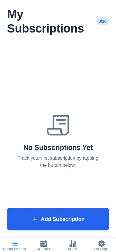 Sublyft Subscription Tracker