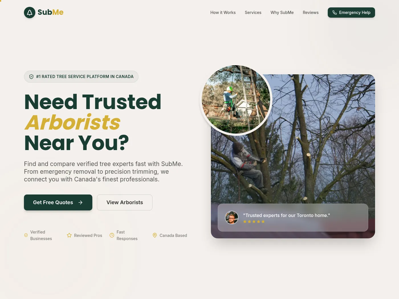 SubMe Premium Arborist Page