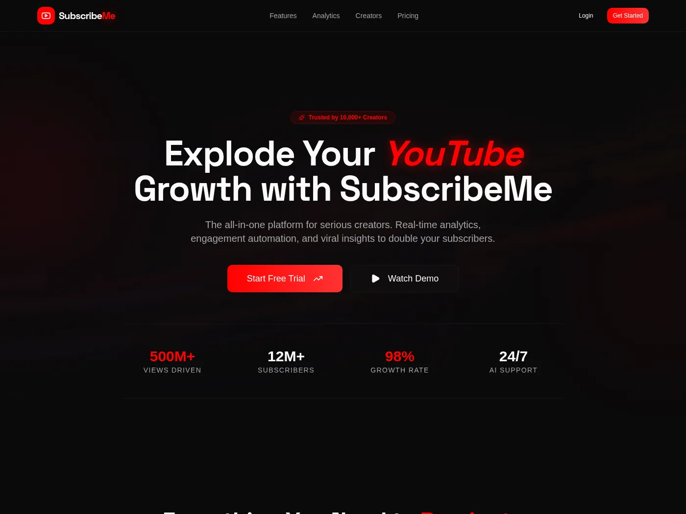 SubscribeMe Landing Page