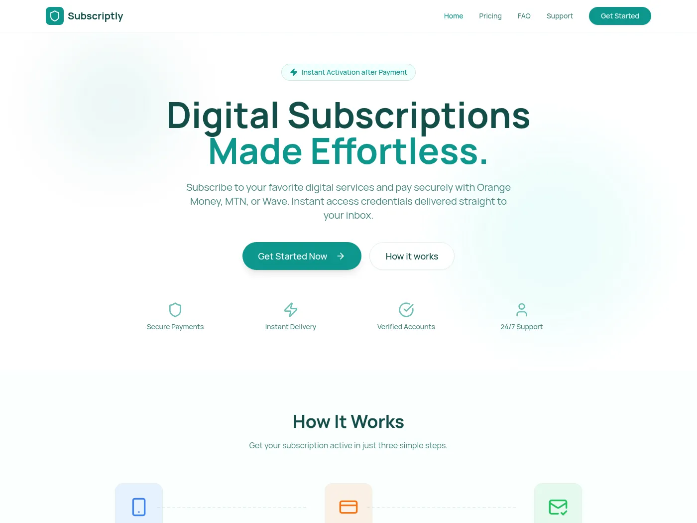 Subscriptly Web Platform