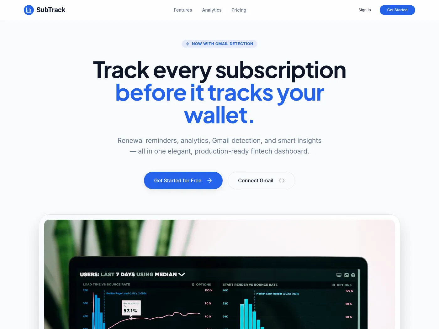 SubTrack SaaS Dashboard