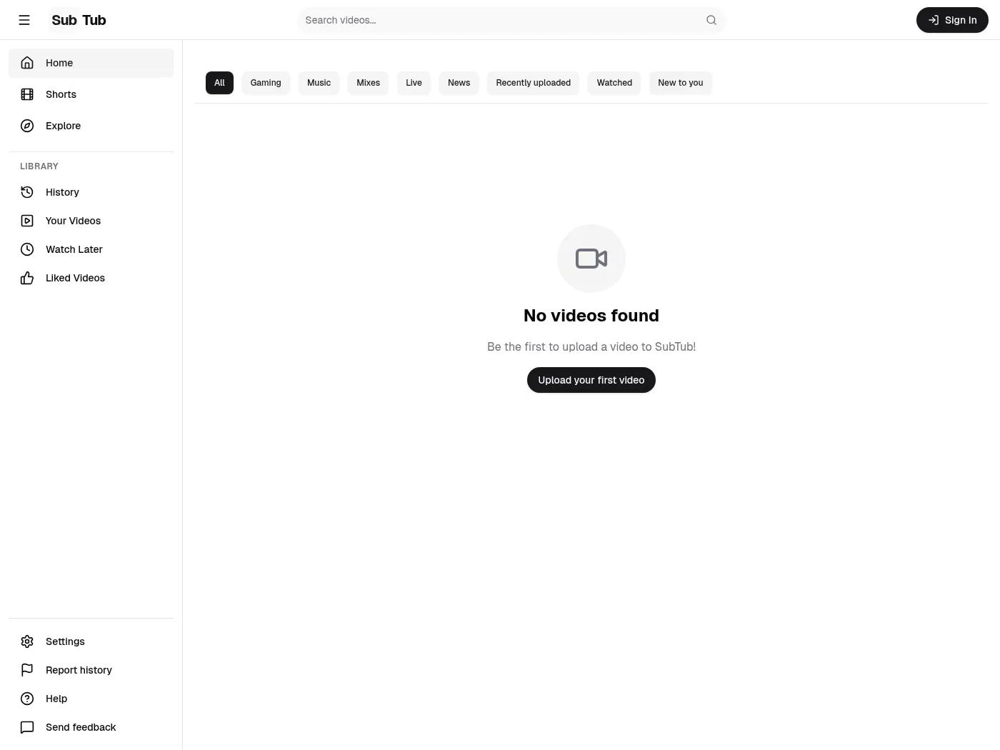 SubTub Video Platform