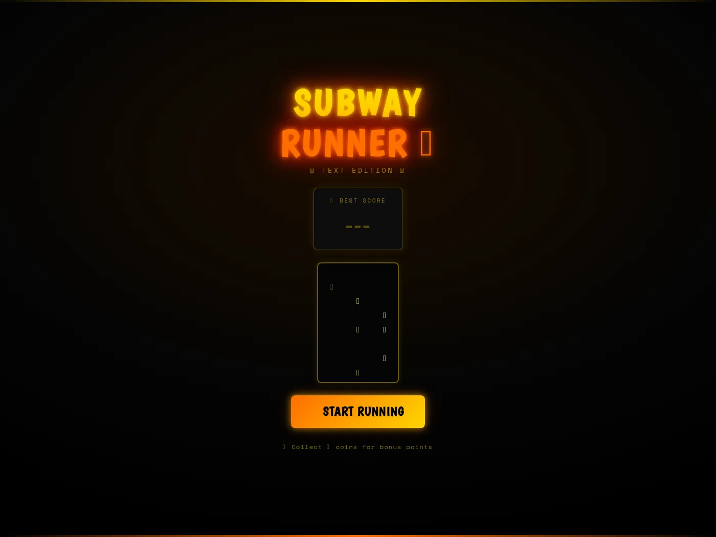 Subway Runner: Text Edition