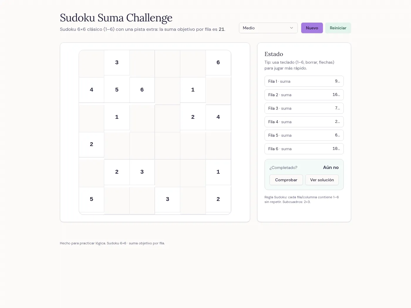 Sudoku Suma Challenge