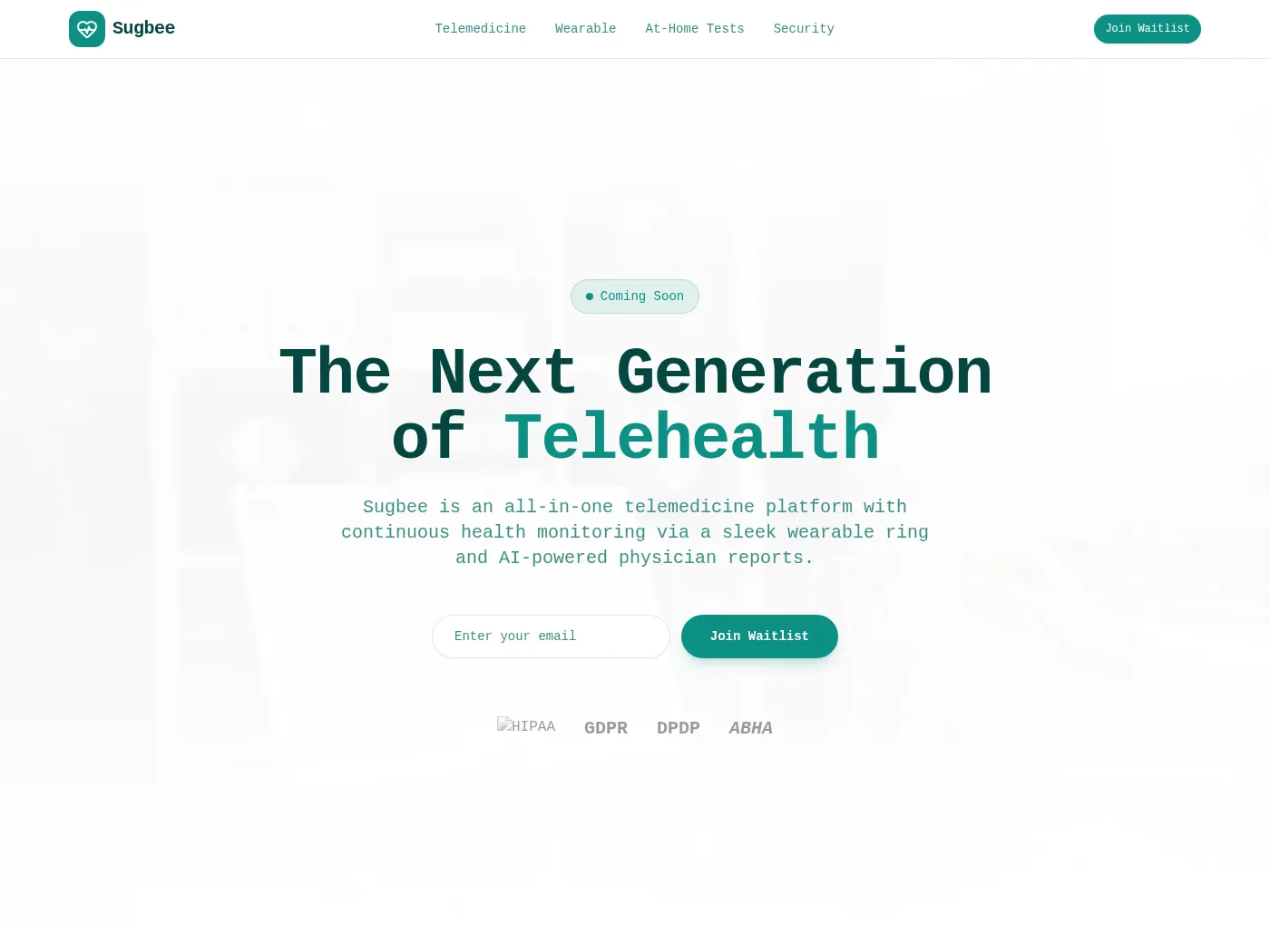 Sugbee Telehealth Landing