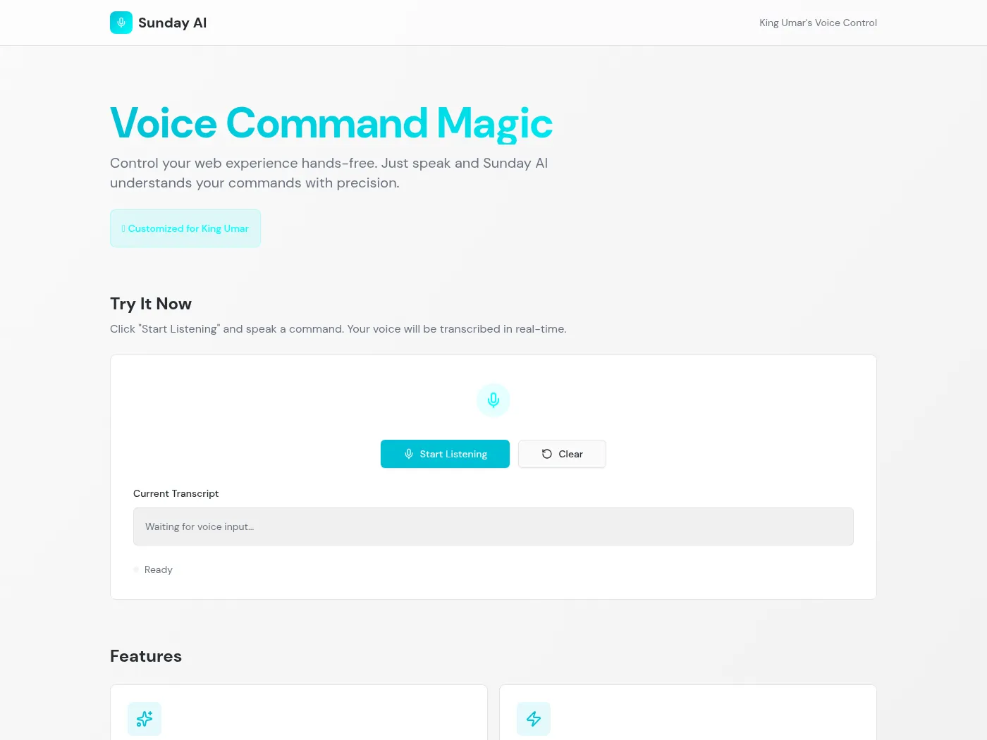 Sunday AI Voice Control