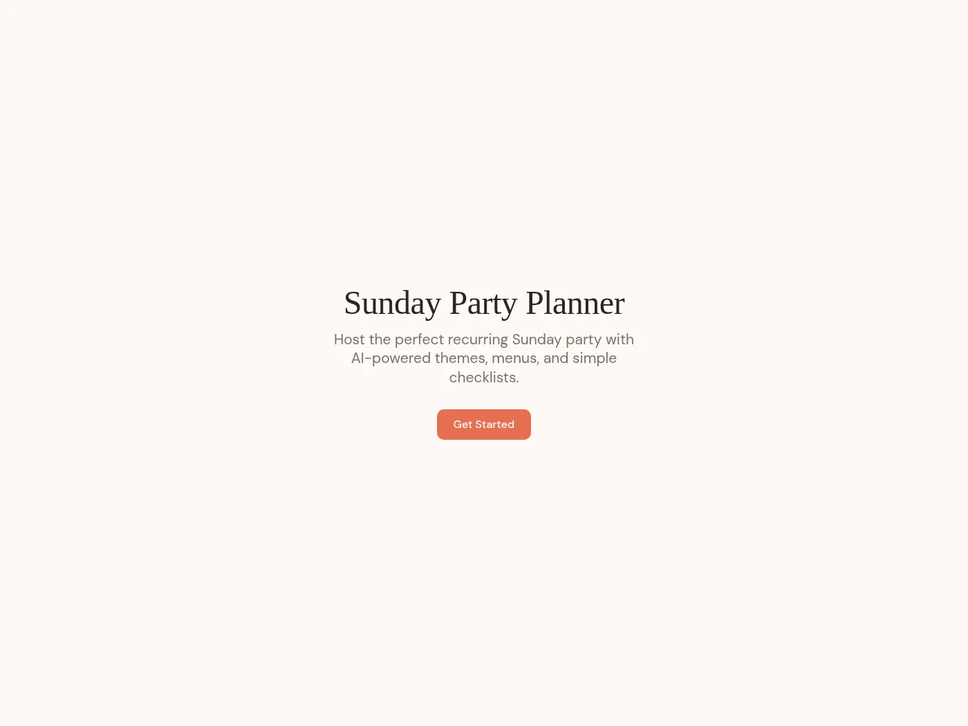 Sunday Party Planner
