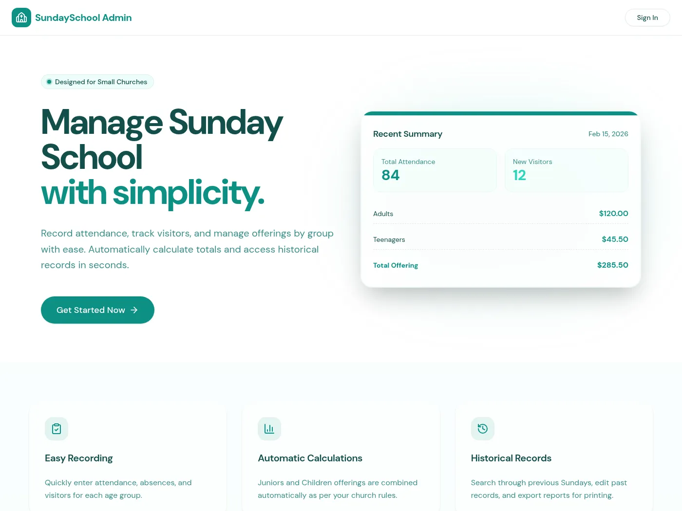 Sunday School Admin