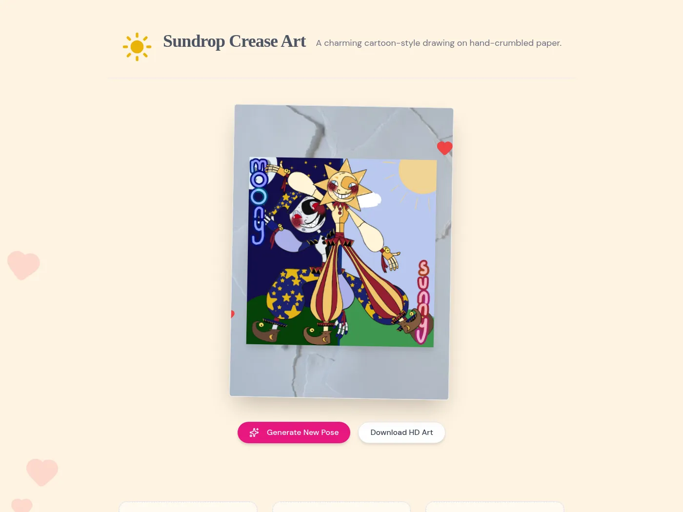 Cartoon Sundrop Crease Art