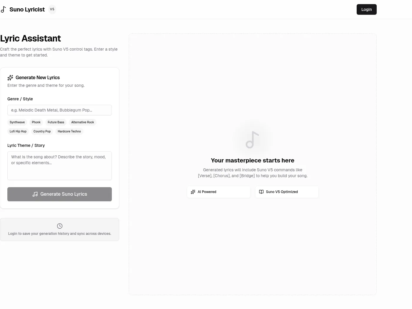 Suno Song Lyric Generator