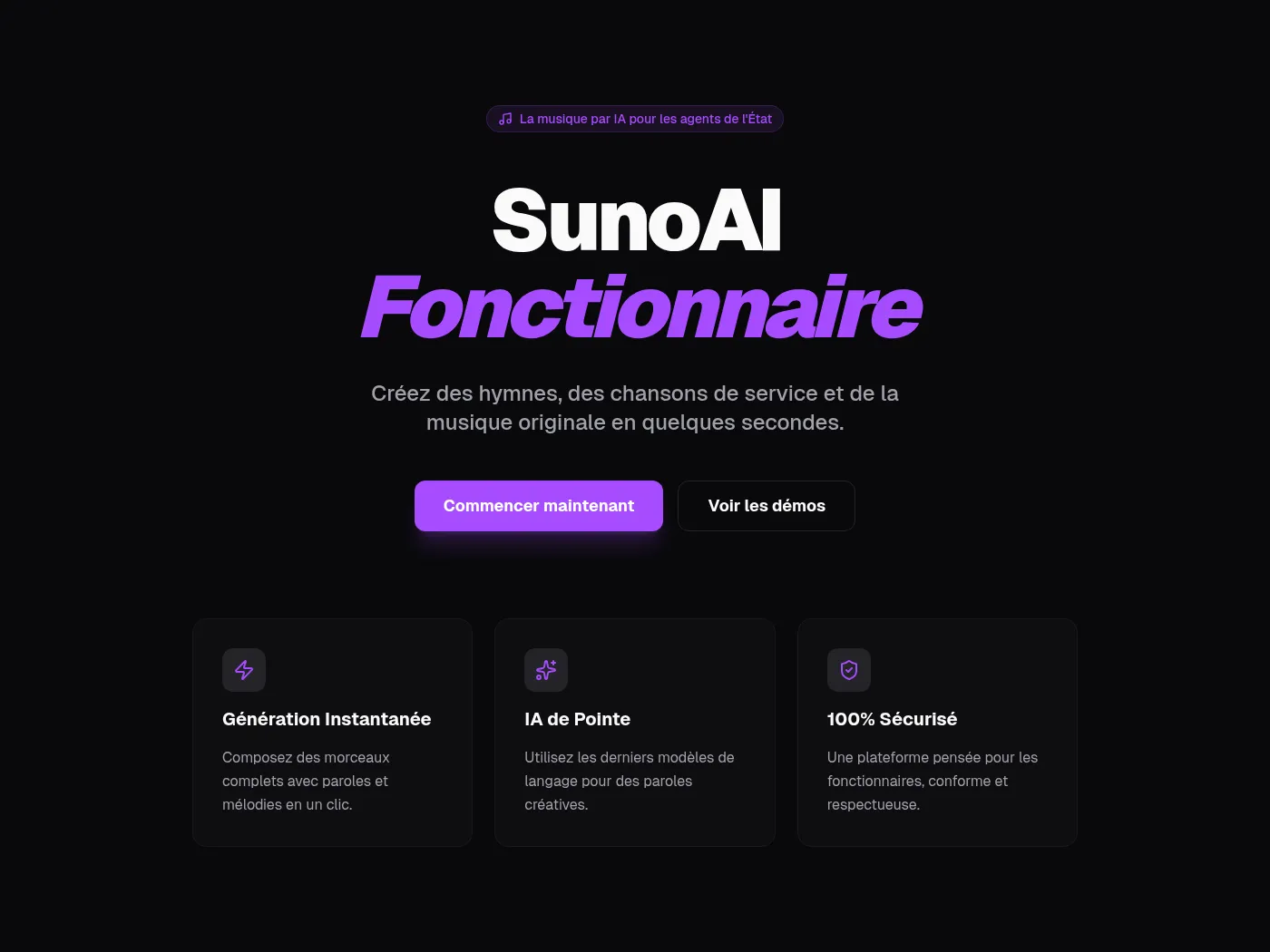 SunoAI Fonctionnaire