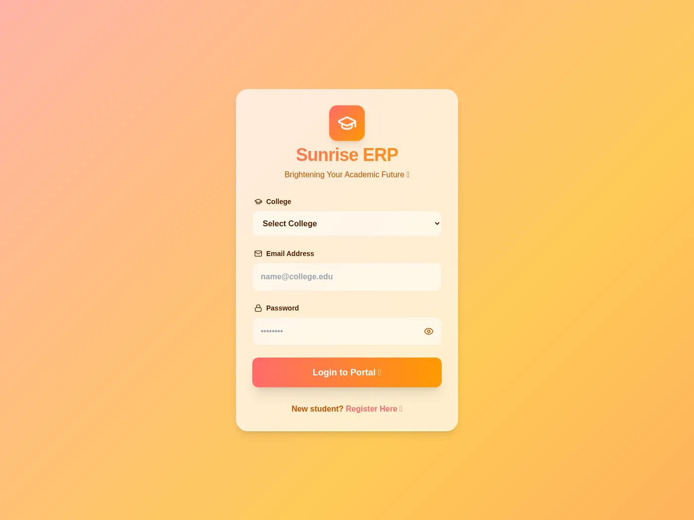 Sunrise College ERP Portal