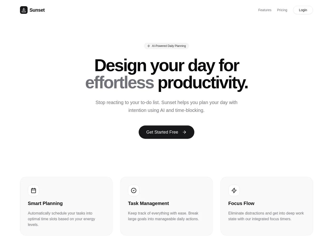 Sunset Productivity Clone