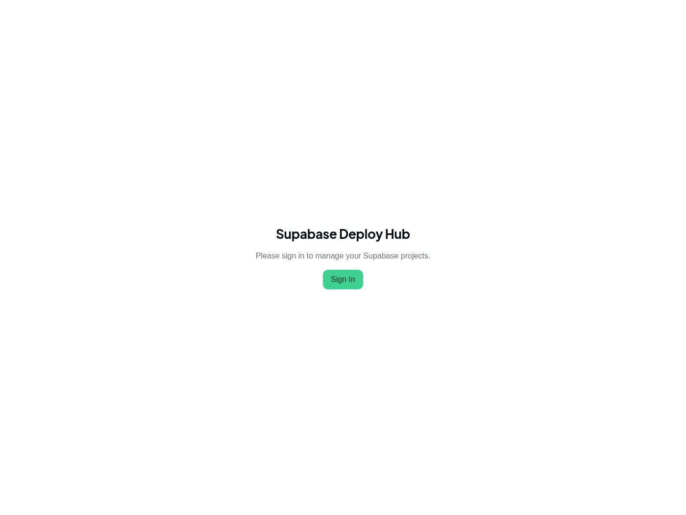 Supabase Deploy Hub