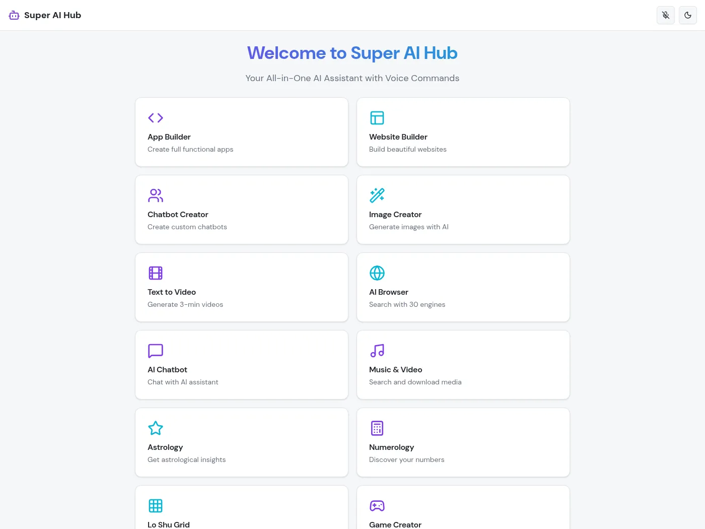 Super AI Assistant Hub