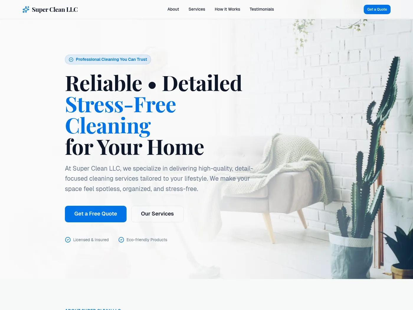 Super Clean Landing Page
