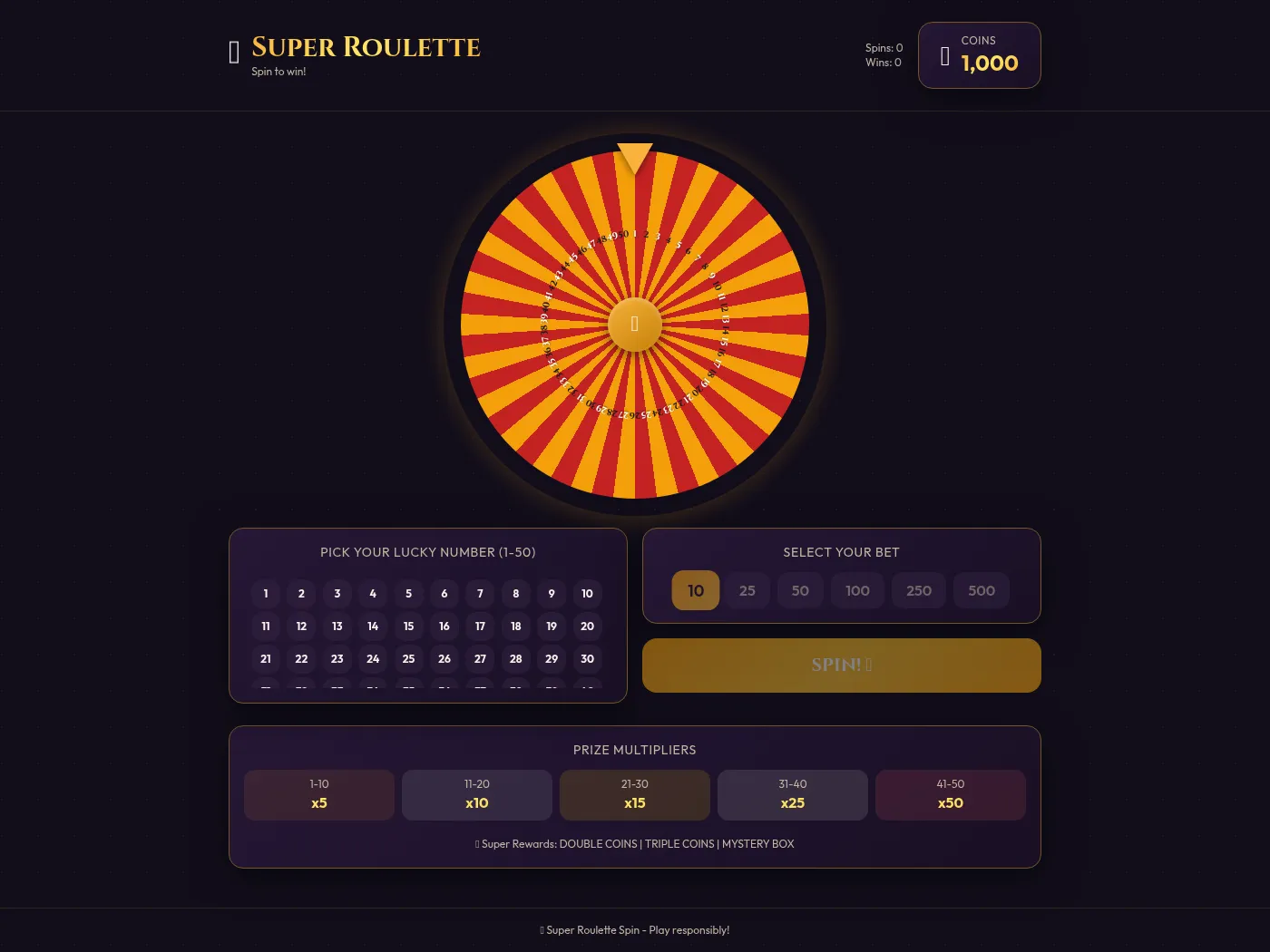 Super Roulette Spin