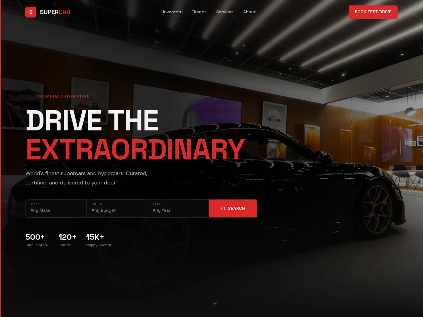SuperCar Sales Landing